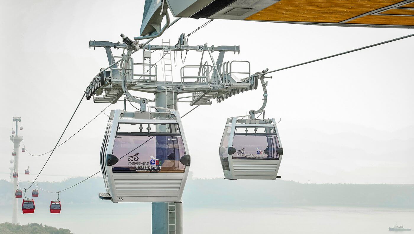 La télécabine touristique de Mokpo, une prouesse technique POMA