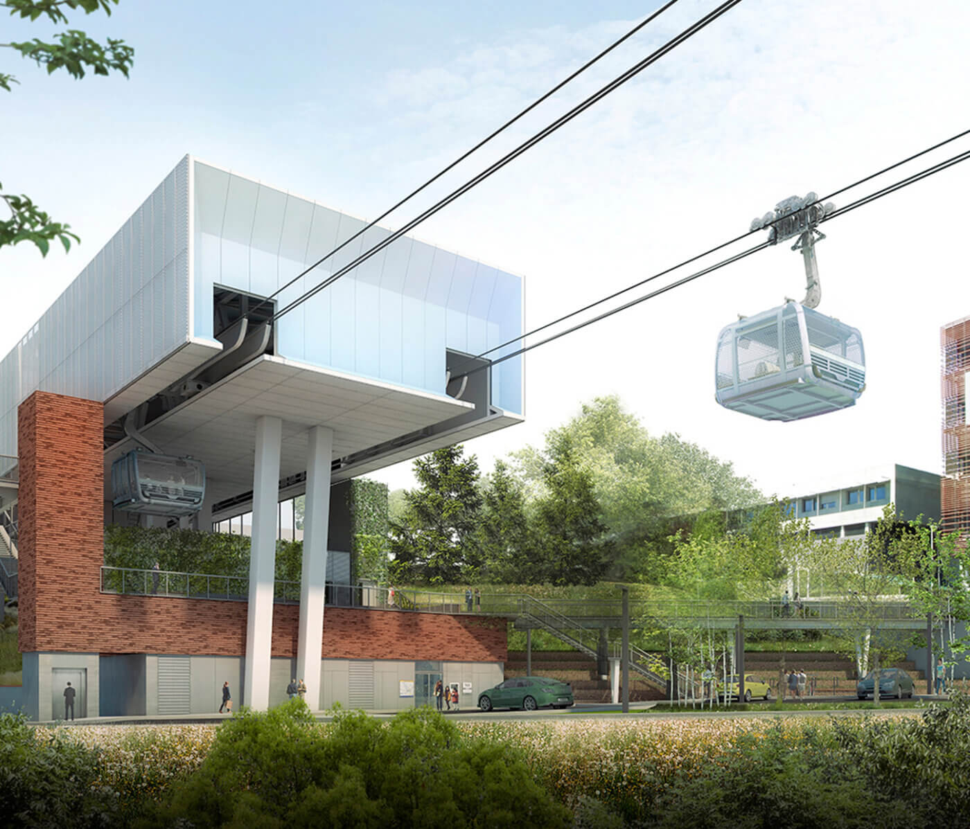 Toulouse, grandes étapes du chantier du téléphérique urbain Téléo - POMA